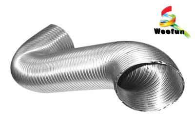 China Aluminum alloy silver round semi-rigid high flexible telescopic intake duct for sale