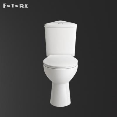 China Flushing Button Close Coupled Corner Toilet Automatic Operation for sale