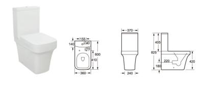 China Shape:Round Ceramic Toilets WC with Dual Flush Functionality for Commercial Use for sale