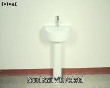 Classic Solid Surface Ideal Standard Semi Pedestal Basin Sinks 550cm