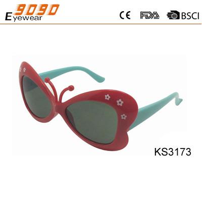 China Girl's  plastic  sunglasses, lovely  Butterfly  frame,non-toxic safe for sale