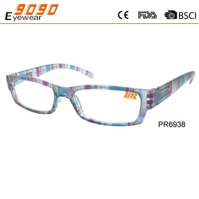 China Fashionable reading glasses with plastic  frame ,printed the pattern for sale