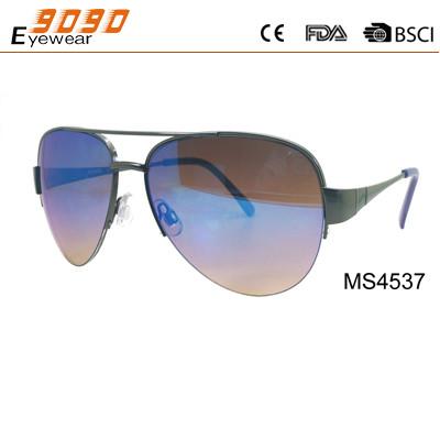 China 2017 new fashion sunglasses with metal frame and  mirror lens,suitable for men and women for sale