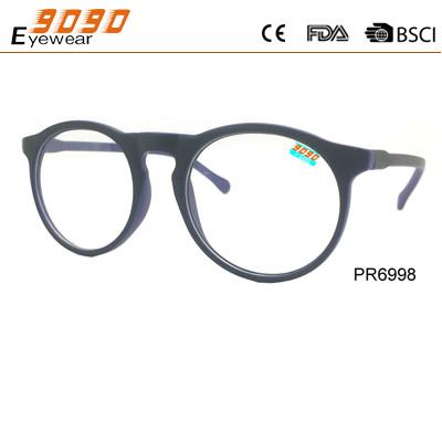 China Fashionable Circle frame Reading glasses, made of plastic , suitable for men and women for sale