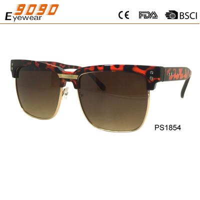 China Hot sale style fashionable sunglasses with plastic frame ,suitable for men and women for sale