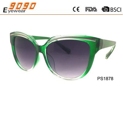 China 2017 hot sale style sunglasses with UV 400 protection lens ,made of plastic for sale