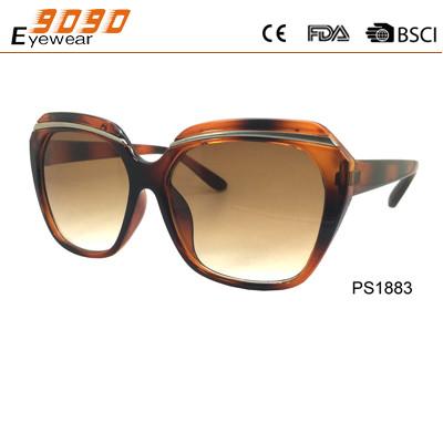 China Sunglasses in fashionable design with big plastic frame ,suitable for men and women for sale