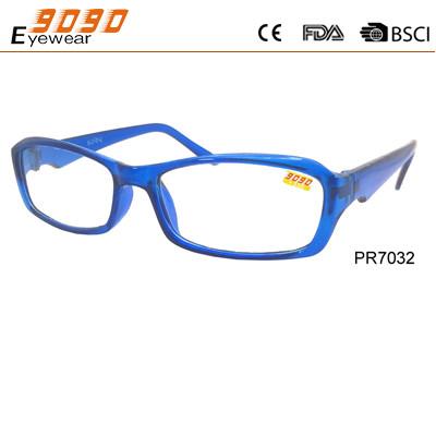China Hot sale style reading glasses with plastic blue frame ,suitable for women and men for sale