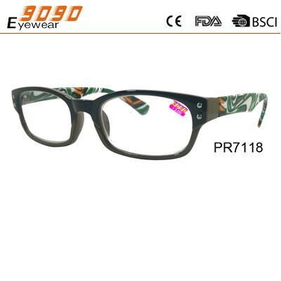 China Hot sale style of reading glasses with plastic frame ,printe the patterns for sale