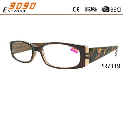 China Hot sale style of reading glasses with plastic frame ,printe the patterns for sale