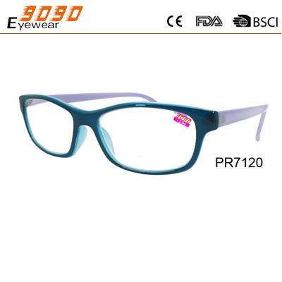 China Fashionable reading glasses,power range +1.0 to +4.00,made of plastic for sale