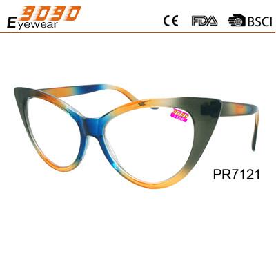 China Fashionable reading glasses,power range +1.0 to +4.00,made of plastic for sale