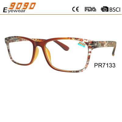 China Hot sale style of reading glasses with plastic frame ,printe the patterns for sale