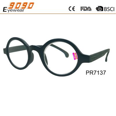 China Fashionable Circle frame Reading glasses, made of plastic , suitable for men and women for sale