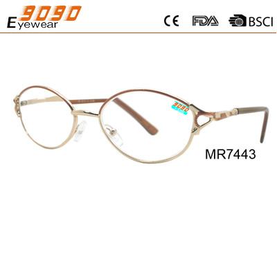 China reading glasses with metal frame, hot fashionable style,suitable for women for sale