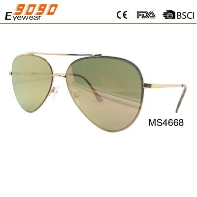 China 2017 new fashion sunglasses with metal frame and mirror lens,suitable for women for sale