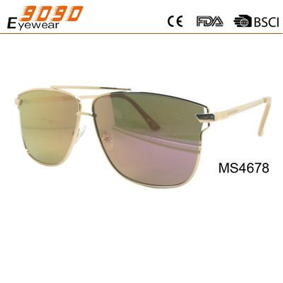 China 2017 fashion metal sunglasses with 100% UV protection lens, suitable for men and women for sale
