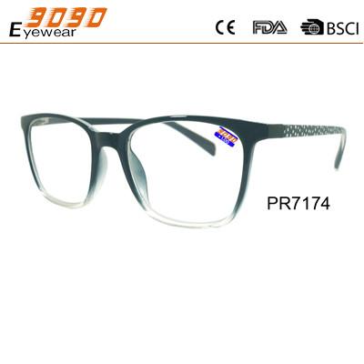 China Fashionable reading glasses,power range +1.0 to +4.00,made of plastic frame for sale