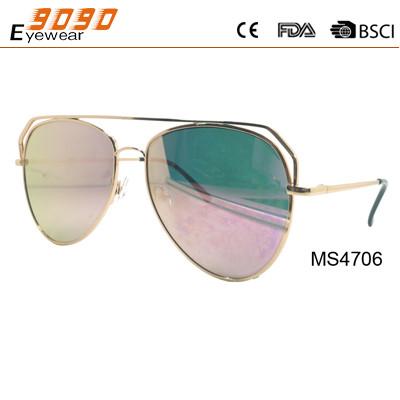 China Sunglasses with metal frame, new fashionable designer style, UV 400 Protection Lens for sale