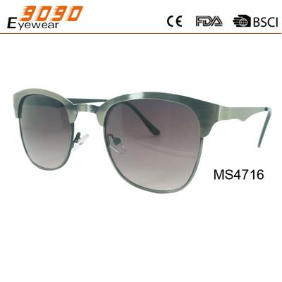 China 2017 fashion metal sunglasses with 100% UV protection lens, suitable for men and women for sale
