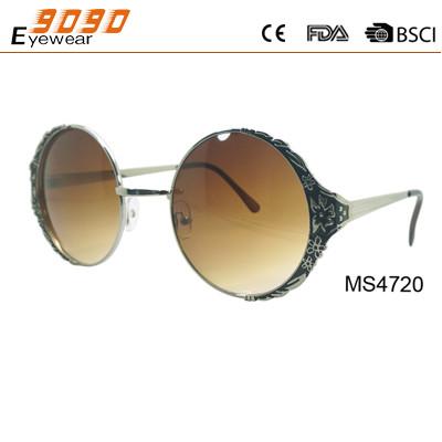 China Unisex fashion sunglasses with mirror lens ,made of metal frame, suitable for men and women for sale