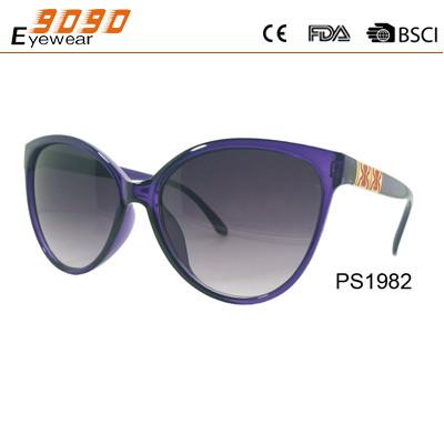 China 2017 hot sale style unisex Sunglasses with Plastic Frame, UV 400 Protection Lens, for sale