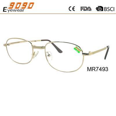 China reading glasses with metal frame, hot fashionable style,suitable for women and men for sale