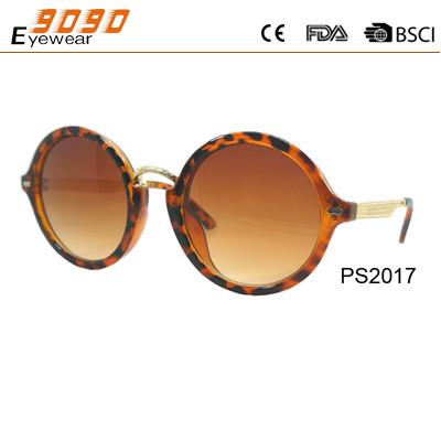 China retro round  fashionable Unisex plastic sunglasses for men and women, polarized UV 400 lens. for sale