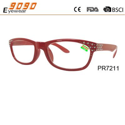 China 2017 new design reading glasses ,made of PC frame,suitable for women and men for sale