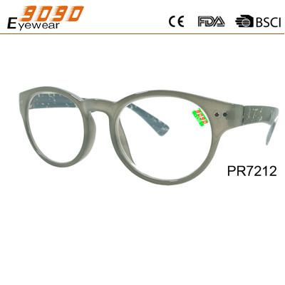 China Fashionable half rim reading glasses,power range +1.0 to +4.00,made of plastic for sale