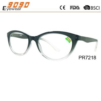 China Fashionable reading glasses,power range +1.0 to +4.00,made of plastic frame for sale