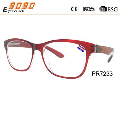 China Lady fashionable reading glasses, made of plastic, Power rang : 1.00 to 4.00D for sale