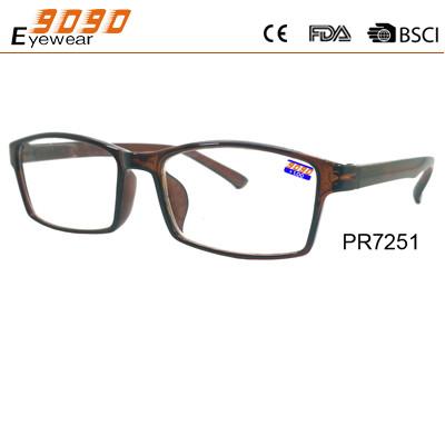 China Unisex fashionable reading glasses, made of plastic, Power rang : 1.00 to 4.00D for sale