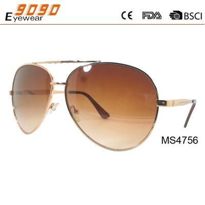 China Women's fashionable sunglasses with metal frame, UV 400 Protection Lens for sale