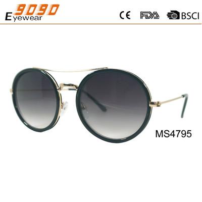China Gafas de sol calientes del metal del negro de la venta, lente de 400 protecciones, convenientes ULTRAVIOLETA para los hombres y las mujeres en venta