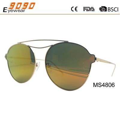 China Gafas de sol de moda redondas retras, hechas del marco metálico, convenientes para los hombres y las mujeres en venta