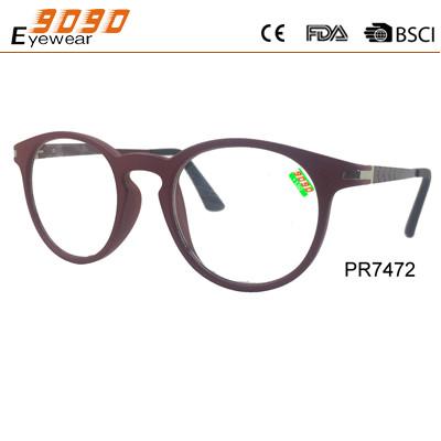 China Vidrios de lectura de moda del marco del círculo, hechos del plástico, convenientes para los hombres y las mujeres en venta