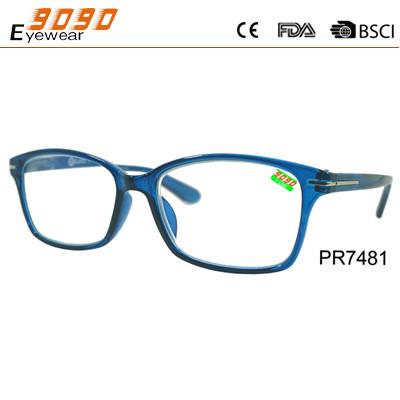 China Los vidrios de lectura de moda del unisxe con el marco azul, hecho del plástico, poder sonaron: 1,00 a 4.00D en venta