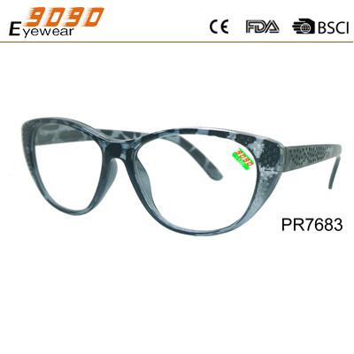 China Los vidrios de lectura de moda unisex, hechos del plástico, bisagra plástica, poder sonaron: 1,00 a 4.00D en venta