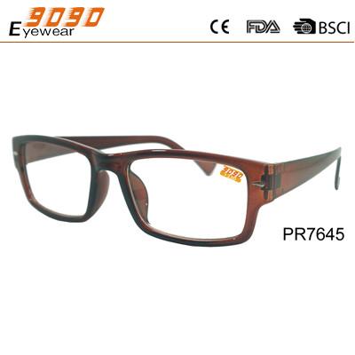 China Los vidrios de lectura de moda unisex, hechos del plástico, poder sonaron: 1,00 a 4.00D en venta