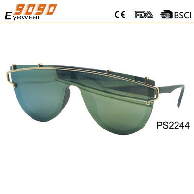 China 2018 gafas de sol plásticas del estilo caliente de la venta con la lente ULTRAVIOLETA de 400 protecciones, hecha del plástico con el metal en el marco en venta
