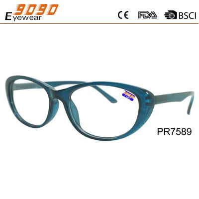 China Vidrios de lectura de moda, hechos del plástico, de la bisagra plástica, del modelo impreso en el marco y del templo en venta