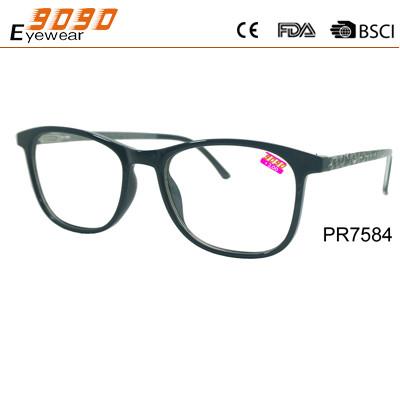 China Los nuevos vidrios de lectura del rectángulo de la llegada con la primavera se articulan, negro brillante en venta