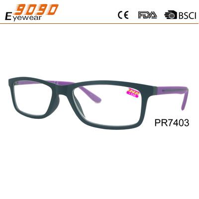 China Vidrios 2018 de lectura de moda de la señora, hechos del plástico, bisagra de la primavera, una línea en el templo en venta