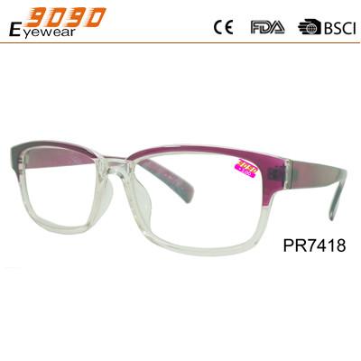 China Classic de señora que selecciona los vidrios de lectura transparentes del rectángulo con el marco de la PC, bisagra plástica en venta