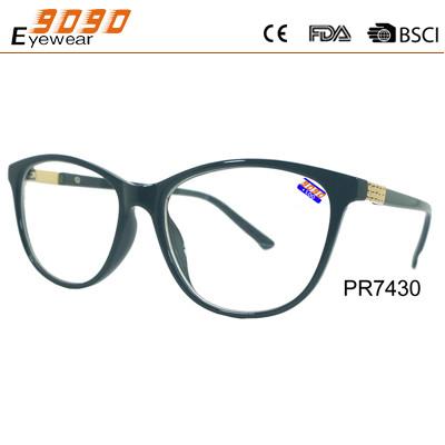 China Los vidrios de lectura de moda, hechos del plástico, metal la bisagra, el suitabele para los hombres y a mujeres en venta