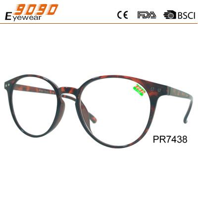 China Los vidrios de lectura redondos de moda, hechos de bastidor de la PC, metal los pernos de plata, bisagra plástica en venta