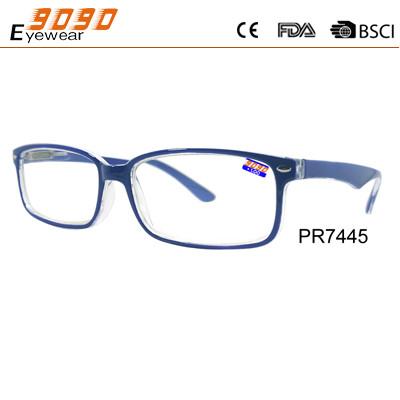 China Los vidrios de lectura de moda, hechos de bastidor de la PC, metal las piezas de plata, bisagra de la primavera, en venta