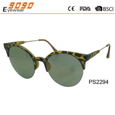 China gafas de sol redondas Semi-sin rebordes con el templo y la extremidad plástica, estilo fashionaable del metal en venta