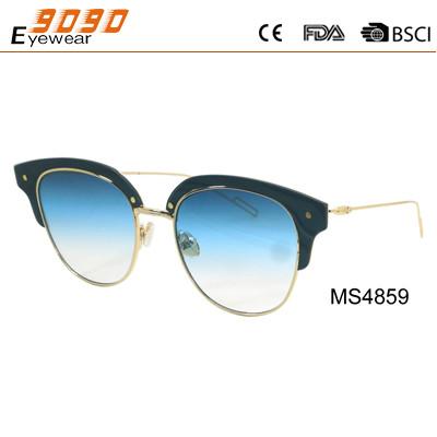 China 2018 nuevas gafas de sol del metal de la llegada con un poco plástico en el marco, estilo de la moda en venta